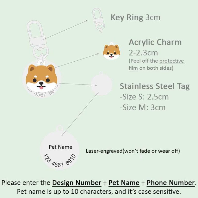 Stainless Steel Personalized Pet ID Tags Pet Tags Dog Name Badge Cute ...