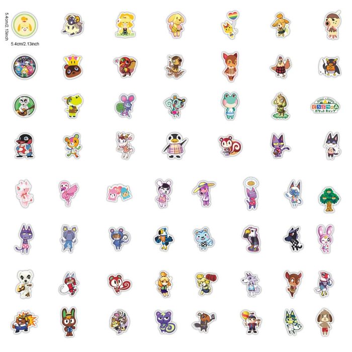 Cute Animal Crossing Stickers 60PCS ACNH Vinyl Sticker - RegisBox