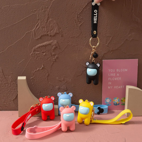 Cute Astronaut Keychain Impostor Key Ring Crewmate Accessories - RegisBox
