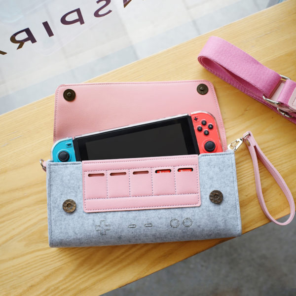 Pink Nintendo Switch Case Leather Switch OLED Carrying Case Pastel Pink ...