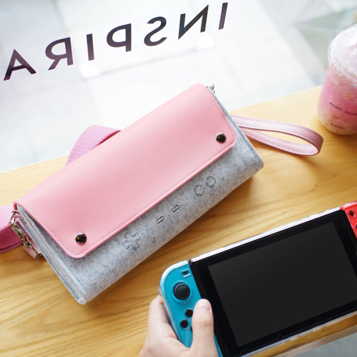Pink Nintendo Switch Case Leather Switch OLED Carrying Case Pastel Pink ...