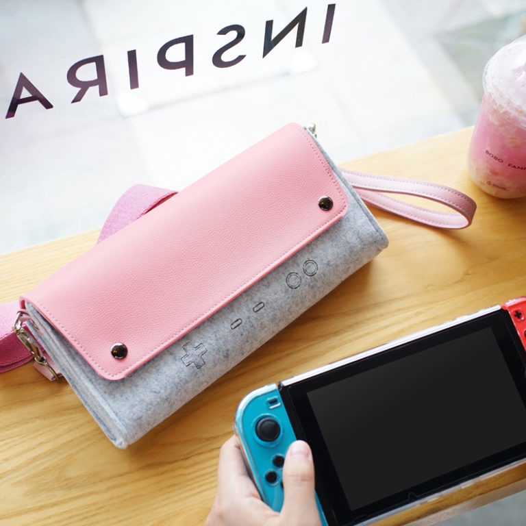 Pink Nintendo Switch Case Leather Switch OLED Carrying Case Pastel Pink ...