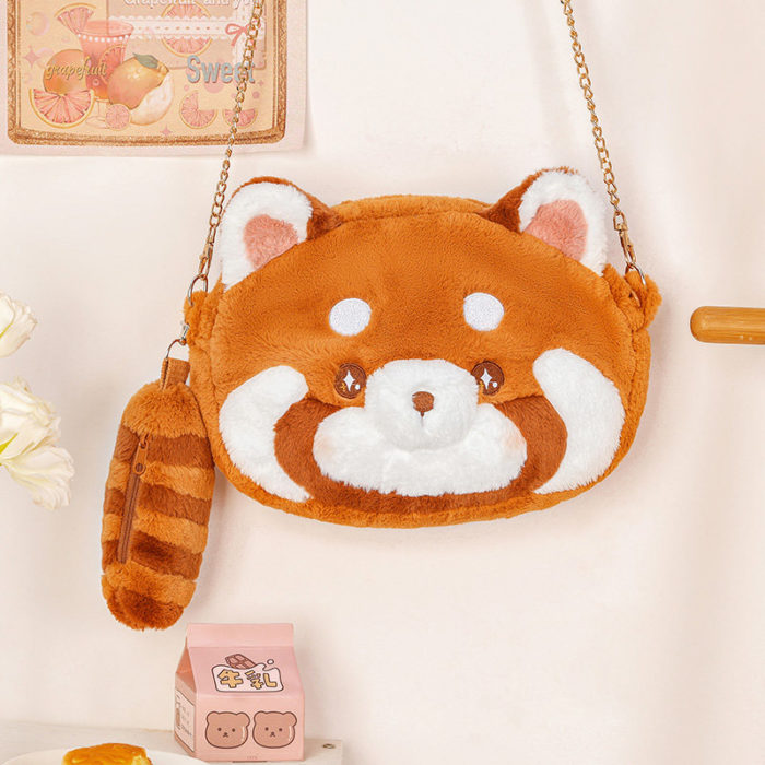 Embroidered Red Panda Keychain Cute Embroidered Lesser Panda Key Rings ...