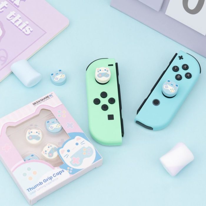 Gaming Cat Switch Thumb Grips Kawaii Joystick Covers Cute OLED Analog ...