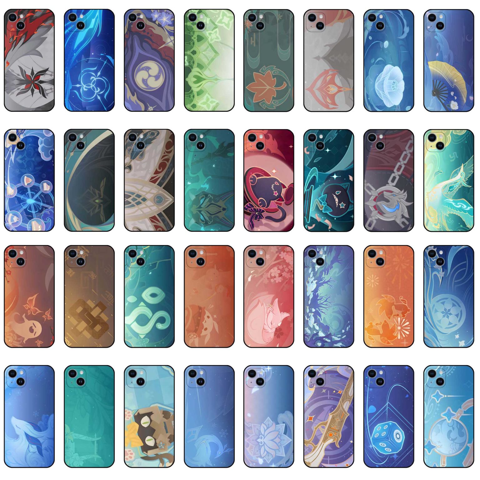 Translucent Natlan Vision Keychain Genshin Impact Vision Key Rings ...