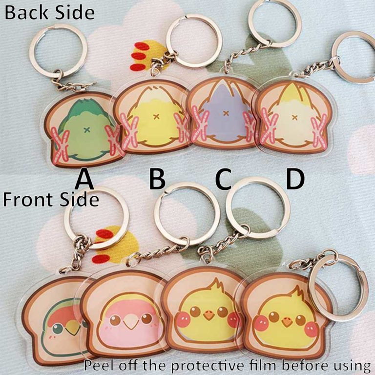Cockatiel Keychain Cute Bird Key Rings Cockatiel Parrot Owner Gifts ...
