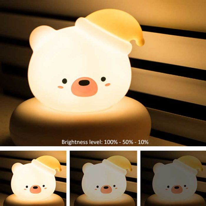 Cute Animal Night Light Touch Sensor Lamp LED Lights Kids Bedroom Lamp ...