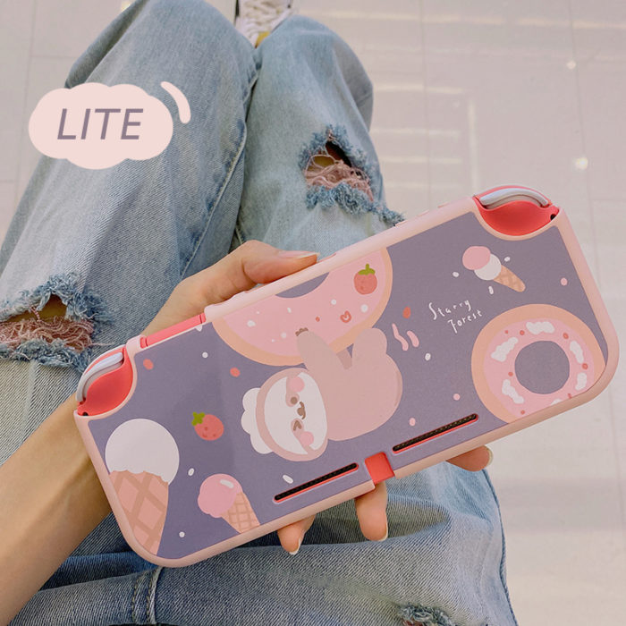 Cute Sloth Switch Cover Case Pastel Pink Purple Case for Switch Lite ...