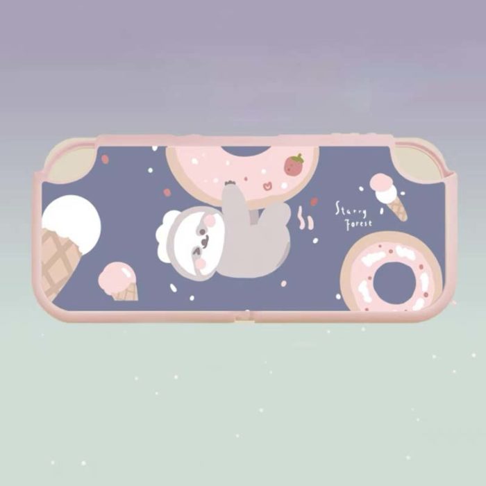 Cute Sloth Switch Cover Case Pastel Pink Purple Case For Switch Lite ...