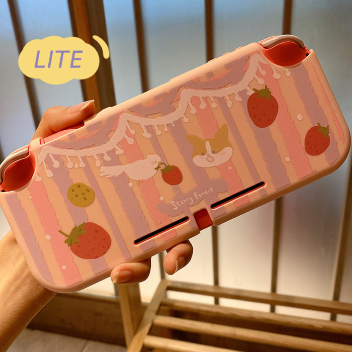 Kawaii Switch Cover Case Pink Strawberry Switch OLED Protective Case ...