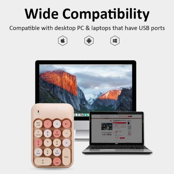 Pastel Cute Wireless Numeric Keypad USB Mini Number Keyboard Kawaii ...
