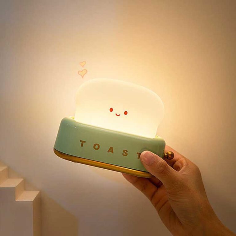 Rechargeable Cute Toaster Night Light Kids Bedroom Lamp Kawaii Home ...