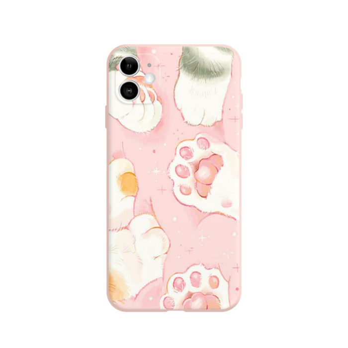 Pink Cat Paw Phone Case Pastel Pink IPhone Cases - RegisBox