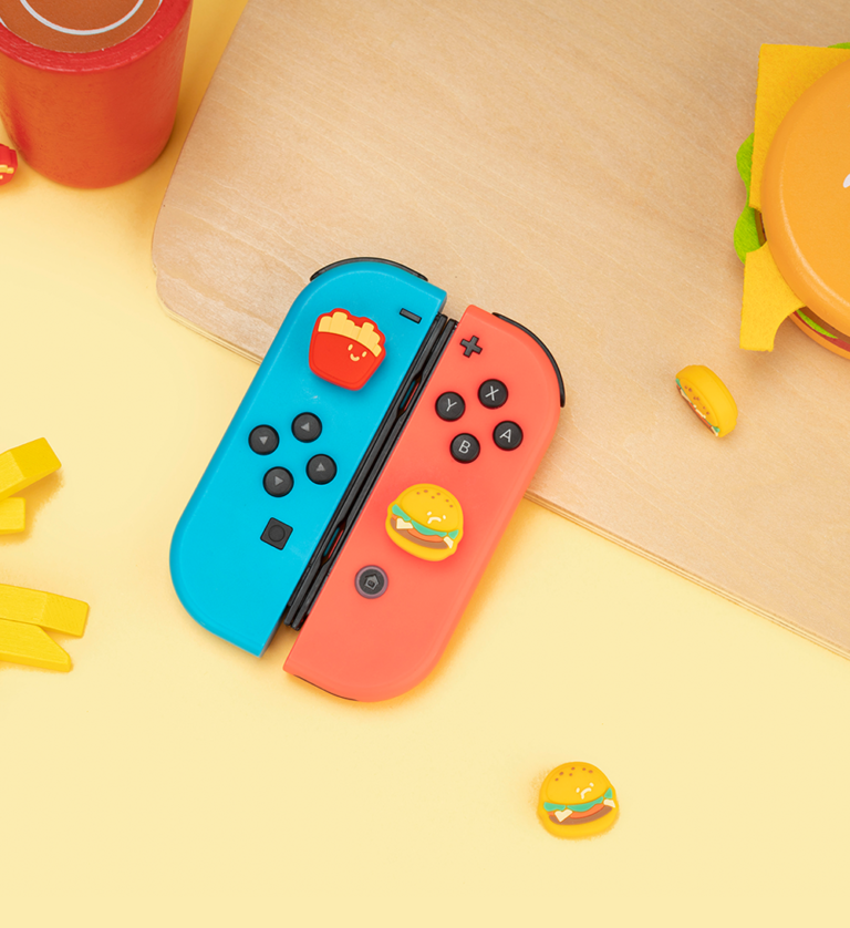 Burgers And Fries Switch OLED Thumb Grips Funny Joy-Con Caps - RegisBox