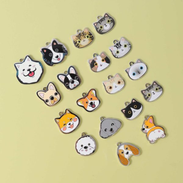 Metal Custom Engraved Cat ID Tag Cute Cat Charm Kawaii Pet ID Tags ...