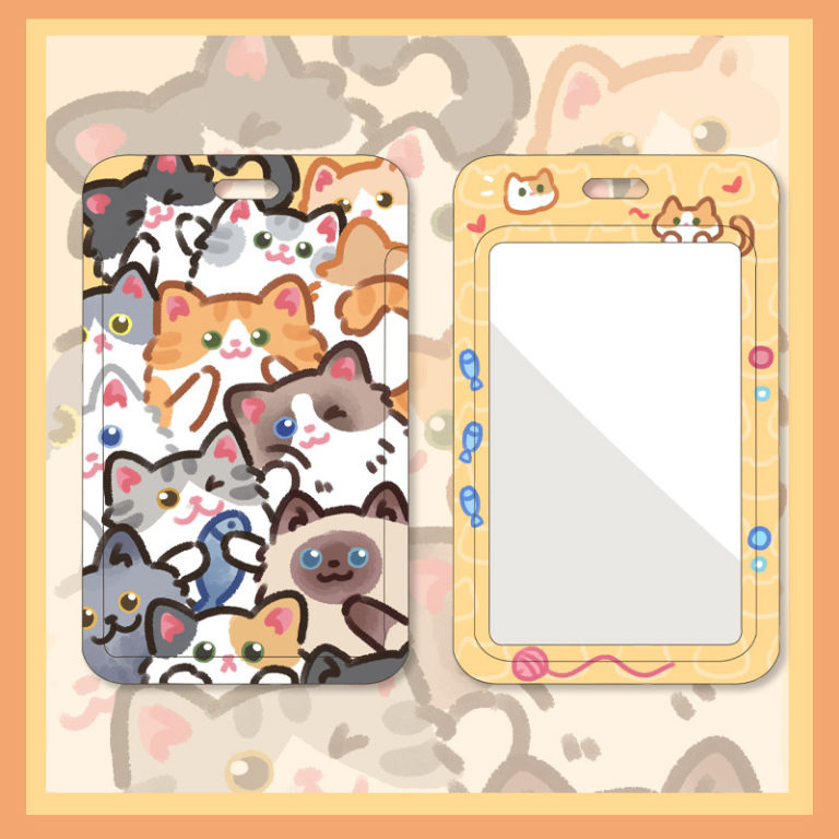 Cute Cat Card Holder Kawaii Kitten Student Card Holders Cat Owner Gifts ...