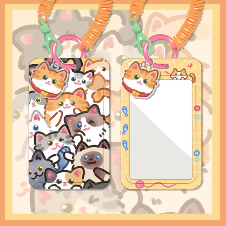 Cute Cat Card Holder Kawaii Kitten Student Card Holders Cat Owner Gifts ...