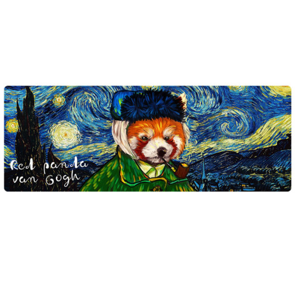 Red Panda X Famous Art Desk Mat Artistic Red Panda Large Mouse Pad ...