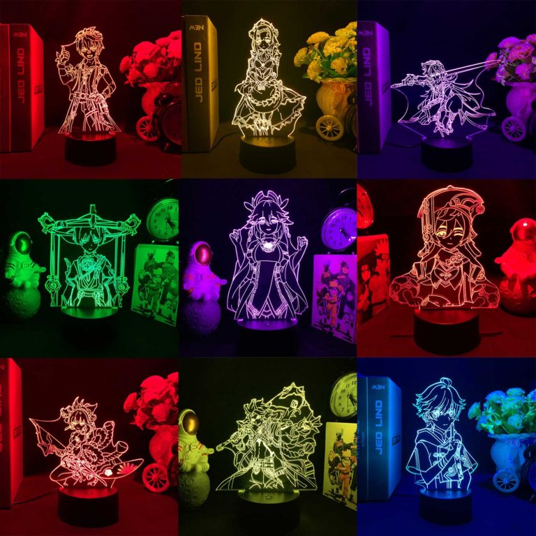 16 Colors Gesnhin Impact LED Light Genshin Desktop Lamp Cool Genshin ...