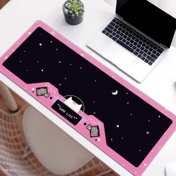 Cute Gaming Desk Mat Kawaii Aesthetic Mouse Mat Space Art Game Room ...