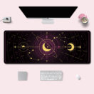 Crescent Moon Desktop Mat Astronomy Room Decor Stars Keyboard Pad ...