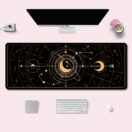 Crescent Moon Desktop Mat Astronomy Room Decor Stars Keyboard Pad ...