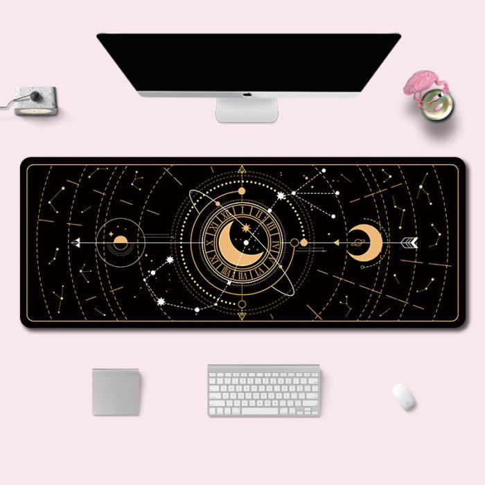 Crescent Moon Desktop Mat Astronomy Room Decor Stars Keyboard Pad ...