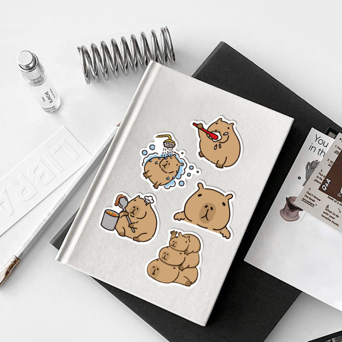 Capybara Stickers Cute Capybara Laptop Decal Waterproof Vinyl Stickers ...