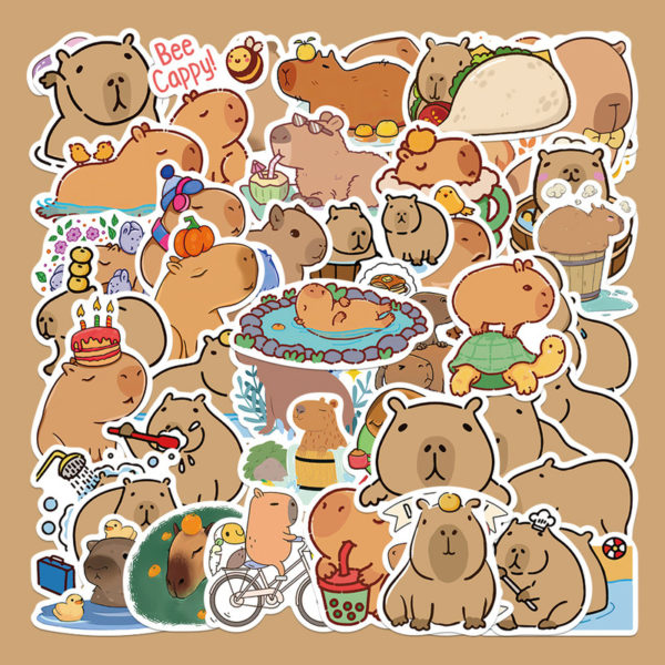 Capybara Stickers Cute Capybara Laptop Decal Waterproof Vinyl Stickers ...