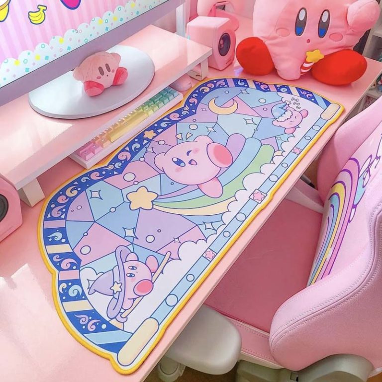 Cute Kirby Desk Mat Kirby Keyboard Mat Gamer Girl Decor Gifts For Kirby ...