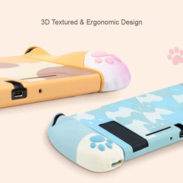 Ergonomic Cat Switch Case Cute Protective Switch OLED Cover 3D Cat Paw ...