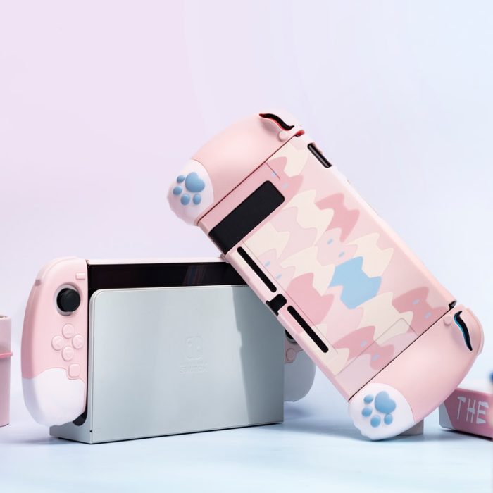 Ergonomic Cat Switch Case Cute Protective Switch OLED Cover 3D Cat Paw ...