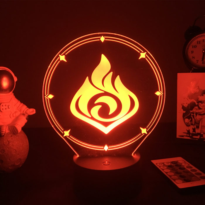 Gesnhin Impact Elements LED Night Light Genshin Desk Lamp Cool Genshin ...