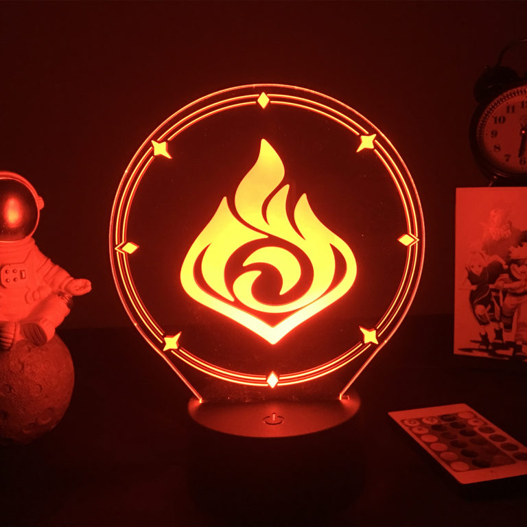 Gesnhin Impact Elements LED Night Light Genshin Desk Lamp Cool Genshin ...