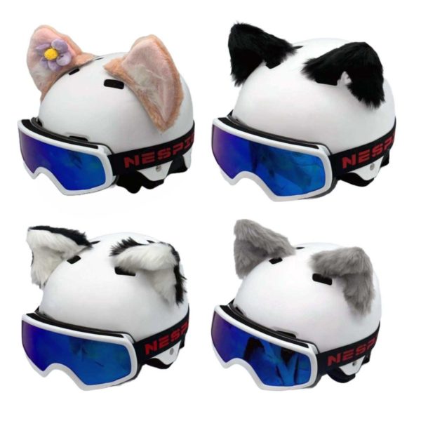 Helmet Rizz: Fox Ears Helmet Ornaments Large Plush Ski Helmet Ears ...