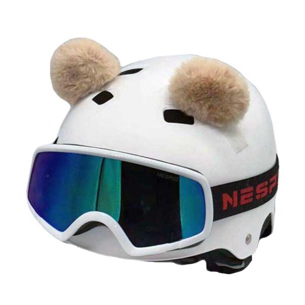 Helmet Rizz: Plush Bear Ears Helmet Ears Cute Helmet Ornaments - RegisBox
