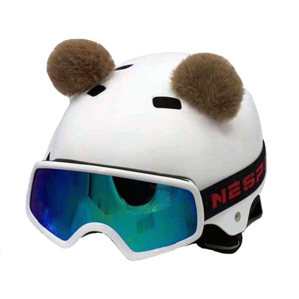 Helmet Rizz: Plush Bear Ears Helmet Ears Cute Helmet Ornaments - RegisBox