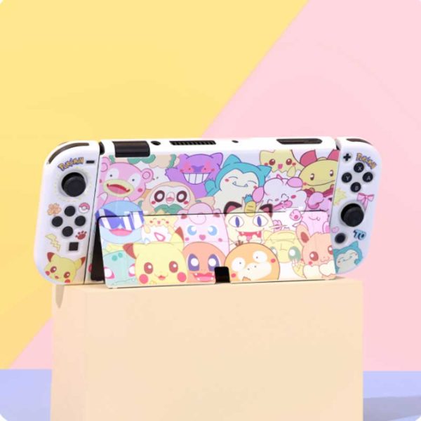 Kawaii Switch Case Colorful Chibi Switch OLED Cover Set - RegisBox