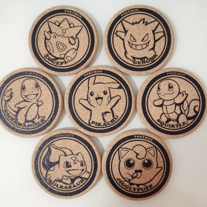 Pokemon Coaster Set 6 PCS Cute Pokemon Cork Coasters - RegisBox