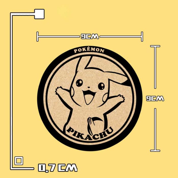 Pokemon Coaster Set 6 PCS Cute Pokemon Cork Coasters - RegisBox