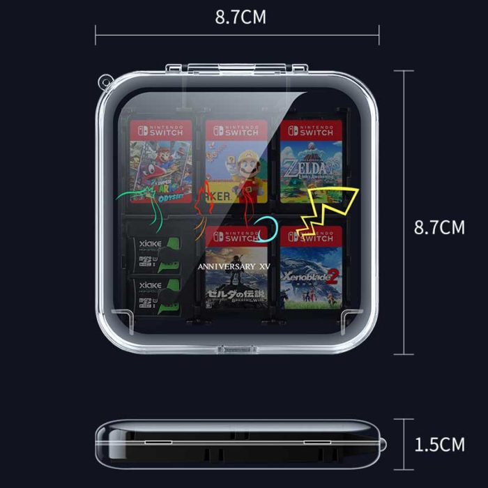 Transparent Switch Game Holder Cool Switch OLED Game Cartridge Cases 12 ...