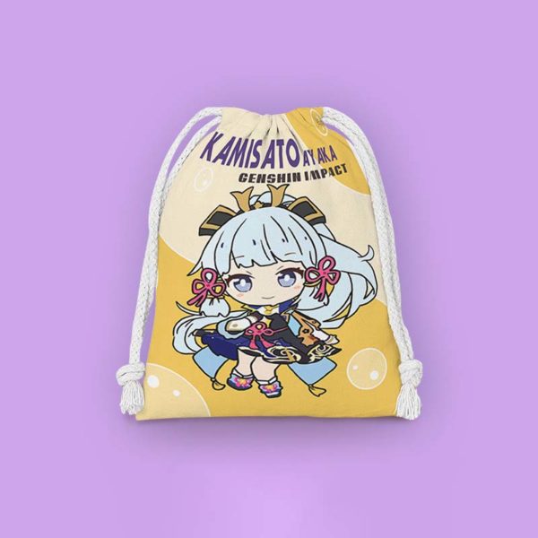 Genshin Impact Drawstring Bags Chibi Genshin Storage Bags Cosmetic ...