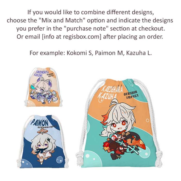 Genshin Impact Drawstring Bags Chibi Genshin Storage Bags Cosmetic ...