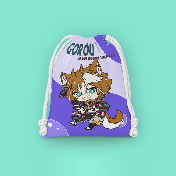 Genshin Impact Drawstring Bags Chibi Genshin Storage Bags Cosmetic ...