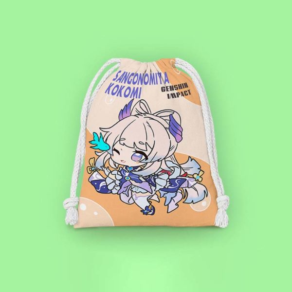 Genshin Impact Drawstring Bags Chibi Genshin Storage Bags Cosmetic ...