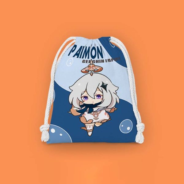 Genshin Impact Drawstring Bags Chibi Genshin Storage Bags Cosmetic ...