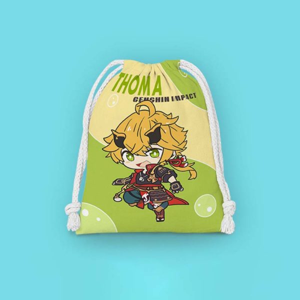 Genshin Impact Drawstring Bags Chibi Genshin Storage Bags Cosmetic ...