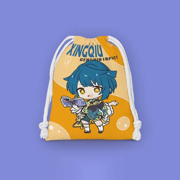 Genshin Impact Drawstring Bags Chibi Genshin Storage Bags Cosmetic ...
