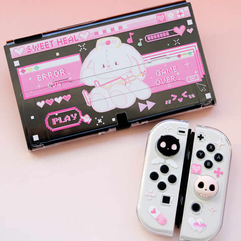 Pink Bunny Switch OLED Case Cute Rabbit Switch OLED Covers - RegisBox