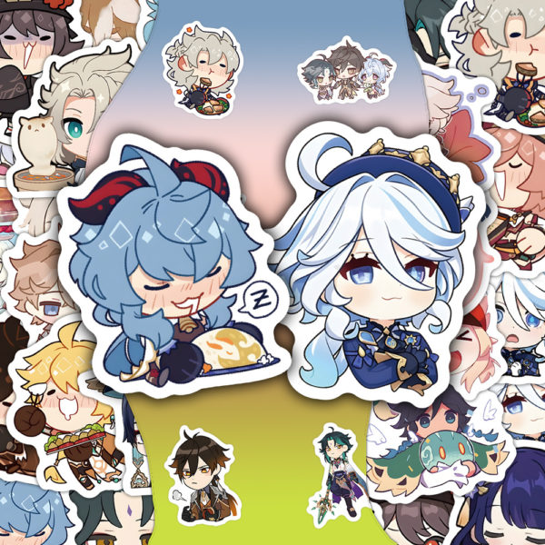 60PCS Genshin Impact Stickers Cute Genshin Emoji Laptop Decal ...